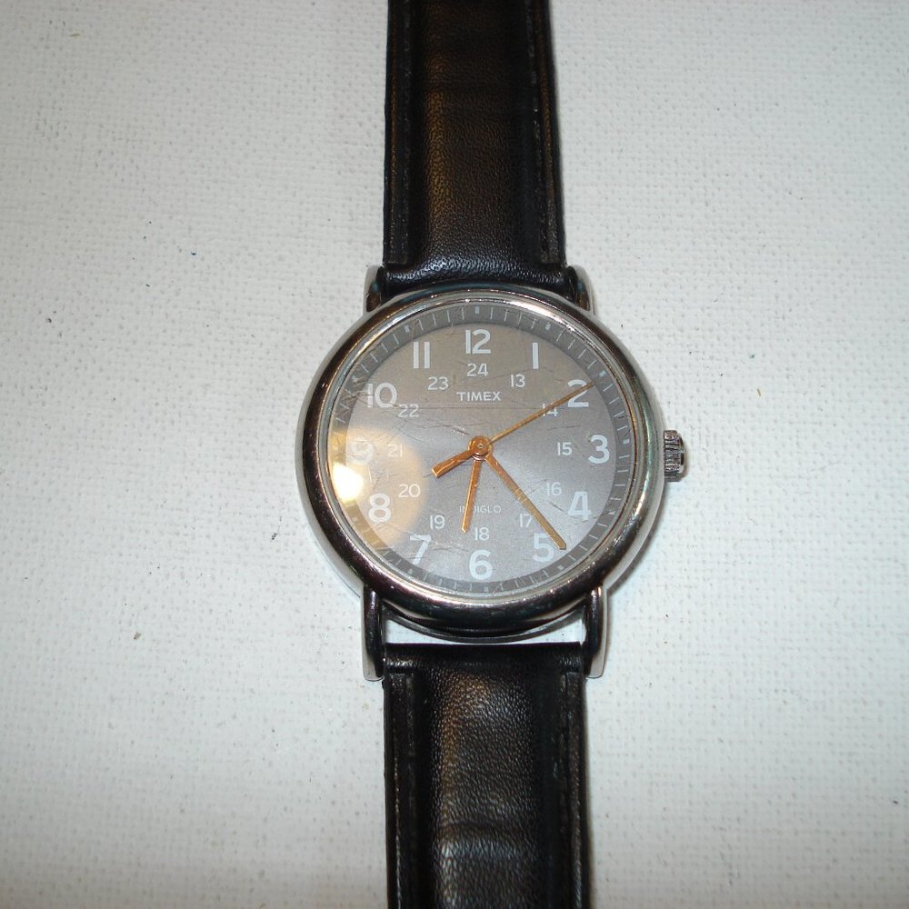 Rare Timex Indiglo Military Time Grey Men's Watch New… - Gem